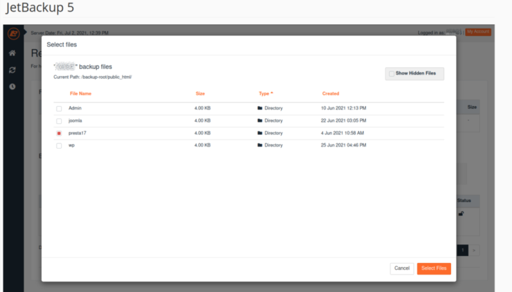 How to restore a backup in JetBackup 5? – we talk about hosting unofficial