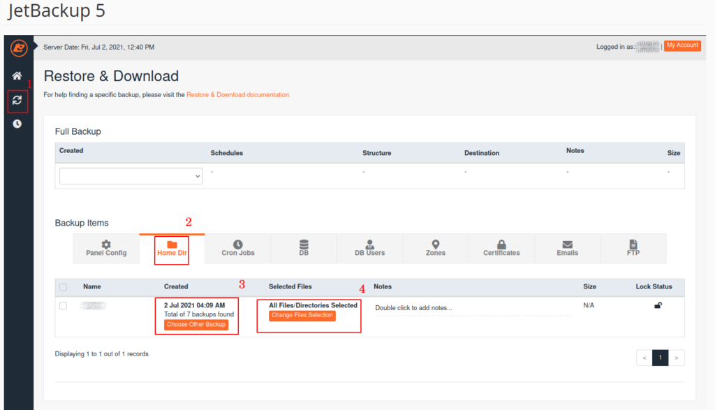 How to restore a backup in JetBackup 5? – we talk about hosting unofficial